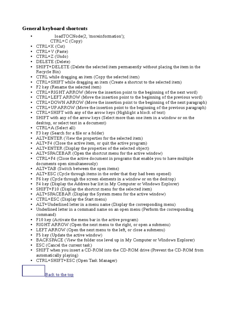 General Keyboard Shortcuts | PDF | Window (Computing) | Computer Keyboard