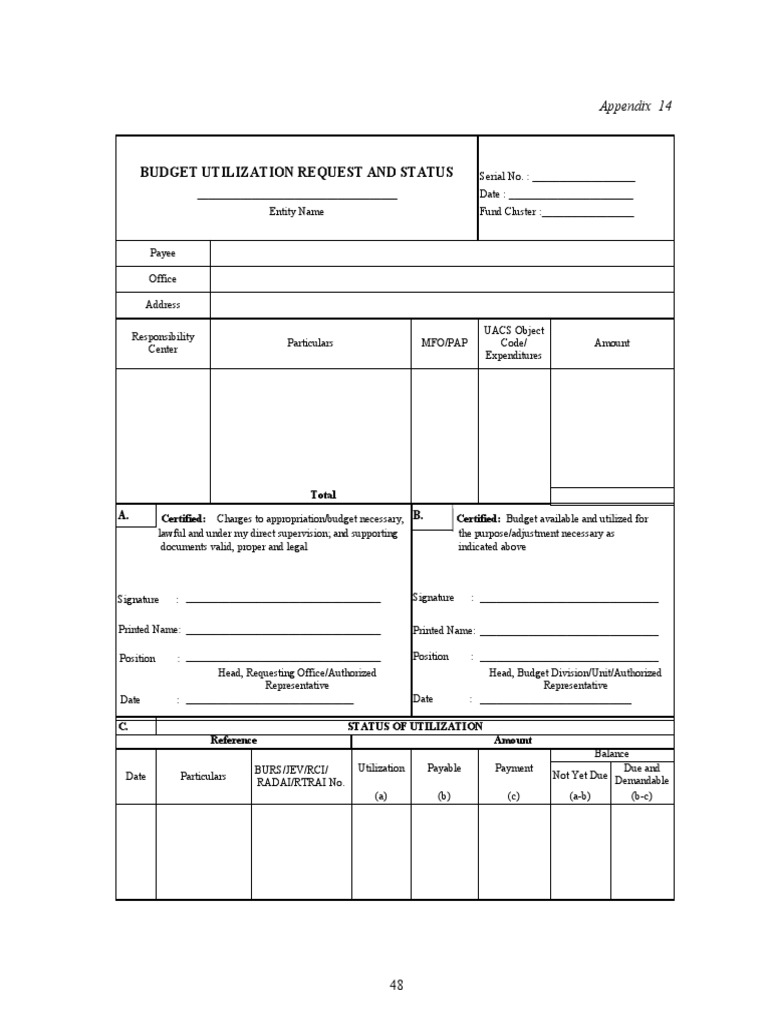 Appendix 14 - BURS | PDF | Government | Budgets And Budgeting