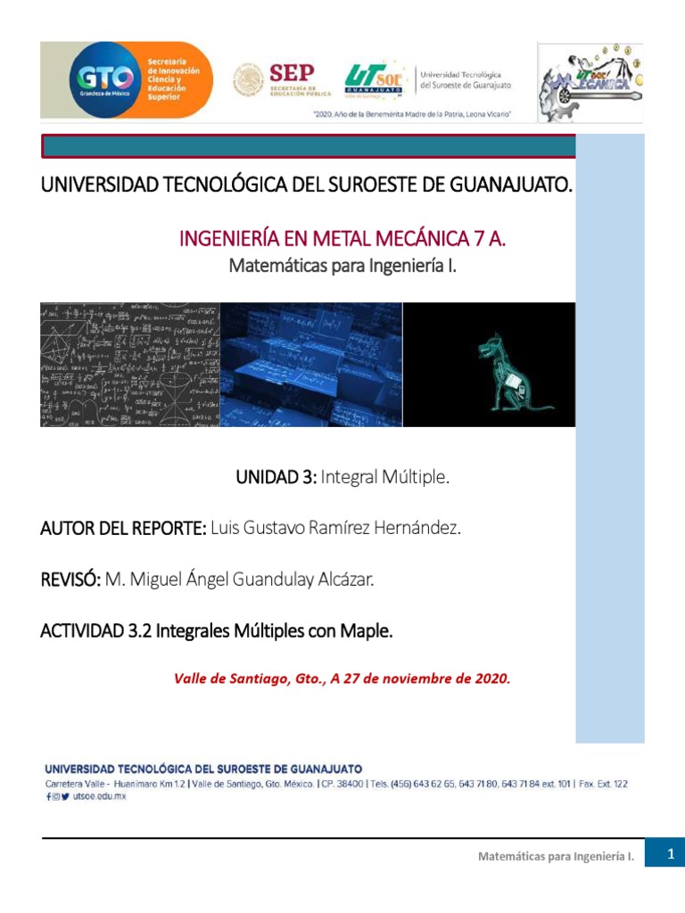 Integral Múltiple Con Software Maple. Ramírez - Hernández - Luis. | PDF ...