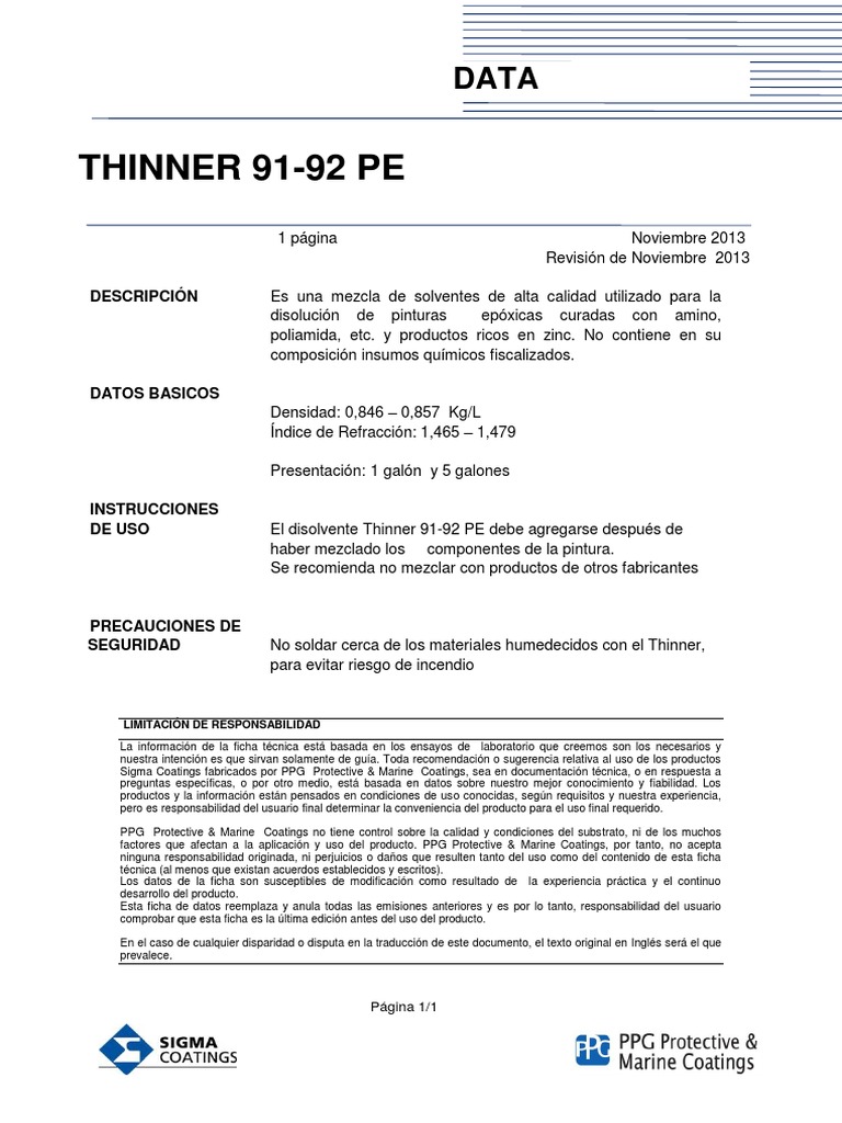 Thinner 91-92 PE | PDF | Science | Ciencia y Tecnología