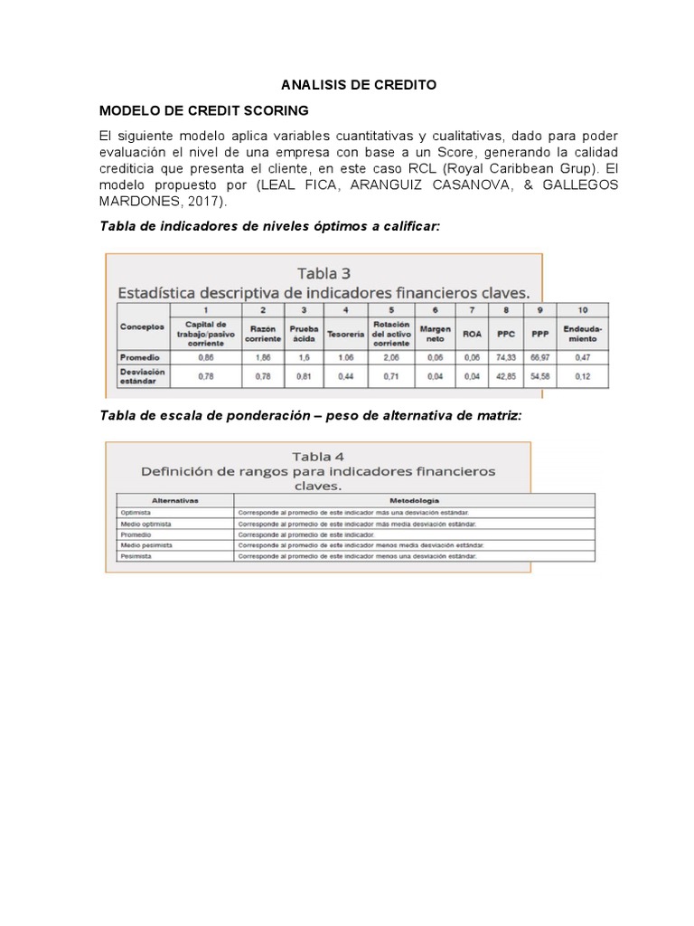 ANALISIS DE CREDITO - Jorge | PDF | Crucero | Capital de trabajo