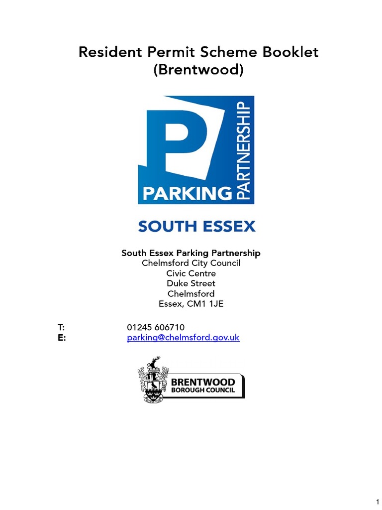 Resident Permit Scheme Booklet (Brentwood) | PDF | Business