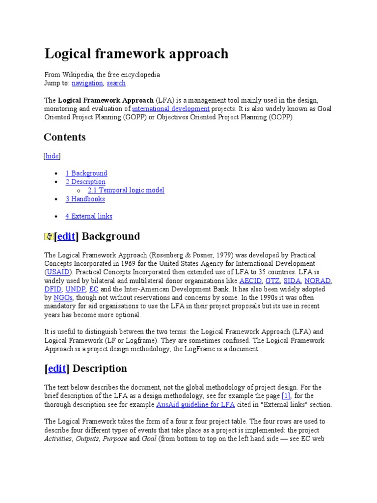 Logical Framework Approach Wiki | PDF | Business
