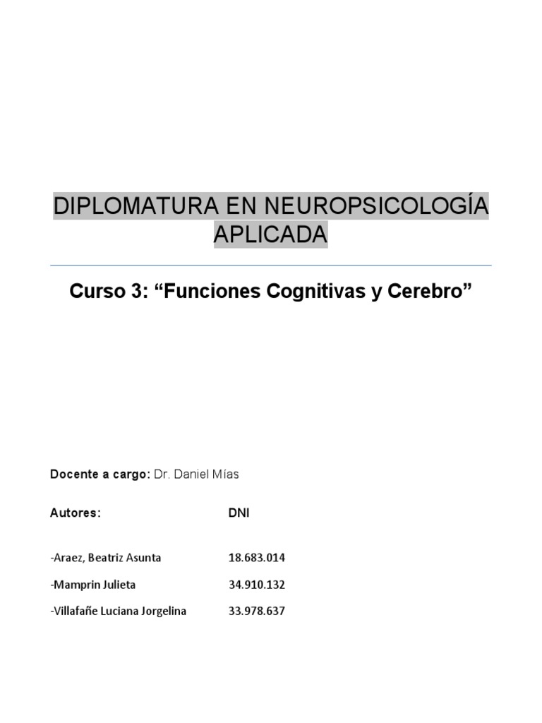 Funciones Ejecutivas del Cerebro | PDF | Funciones ejecutivas | Las ...