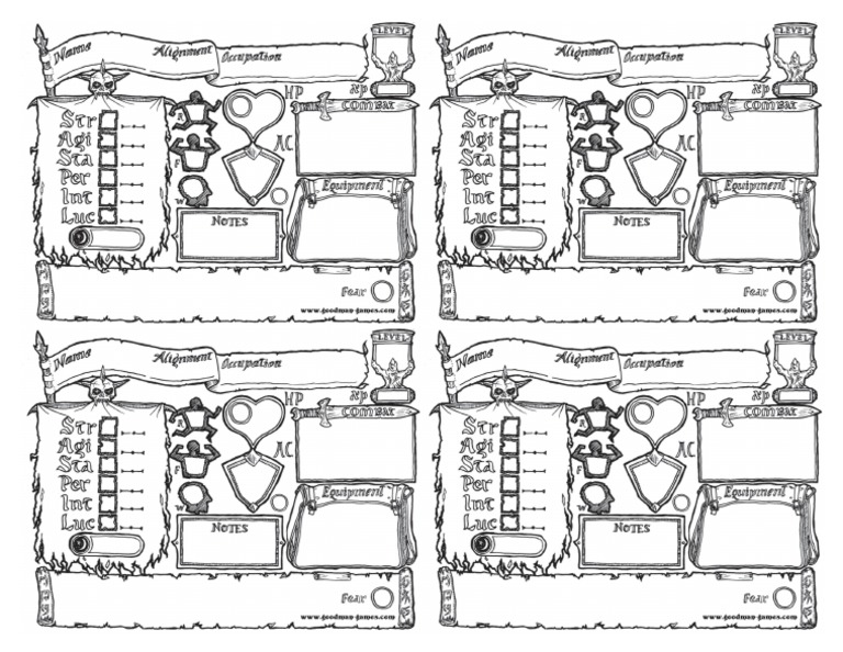 DCC Character Sheet W FEAR | PDF