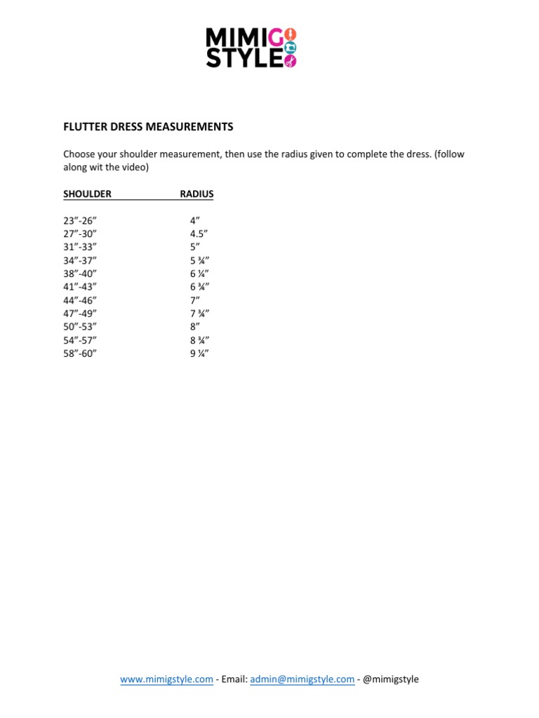 Flutter Top Measurements | PDF