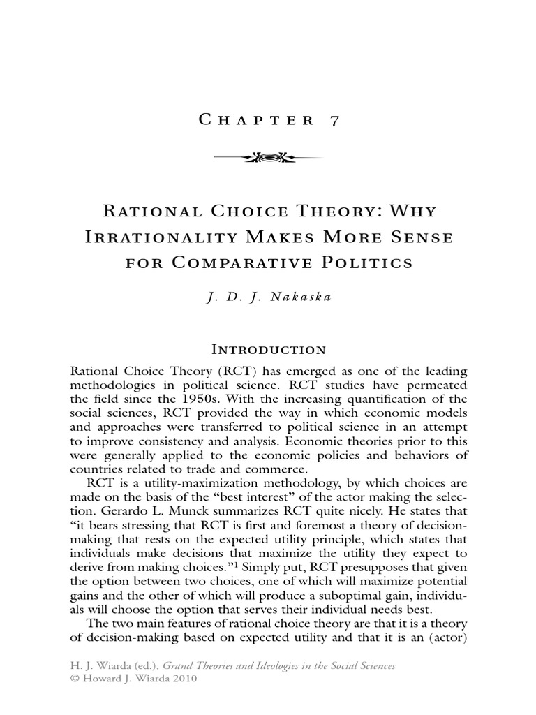 Rational Choice Theory:Why Irrationality Makes More Sense For ...