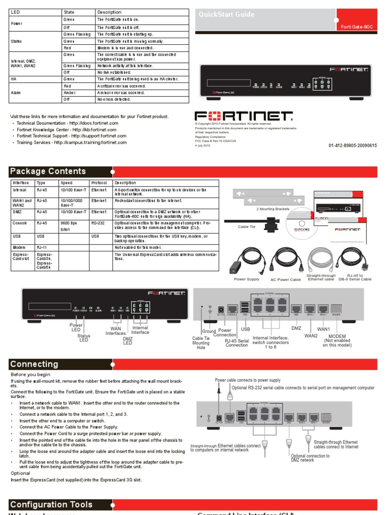 Fortigate 80C Quickstart | PDF | Ip Address | Domain Name System