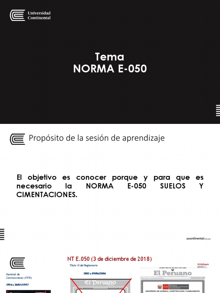 Semana 1 - Norma E-050 | PDF | Fundación (Ingeniería) | Ingeniería geotécnica