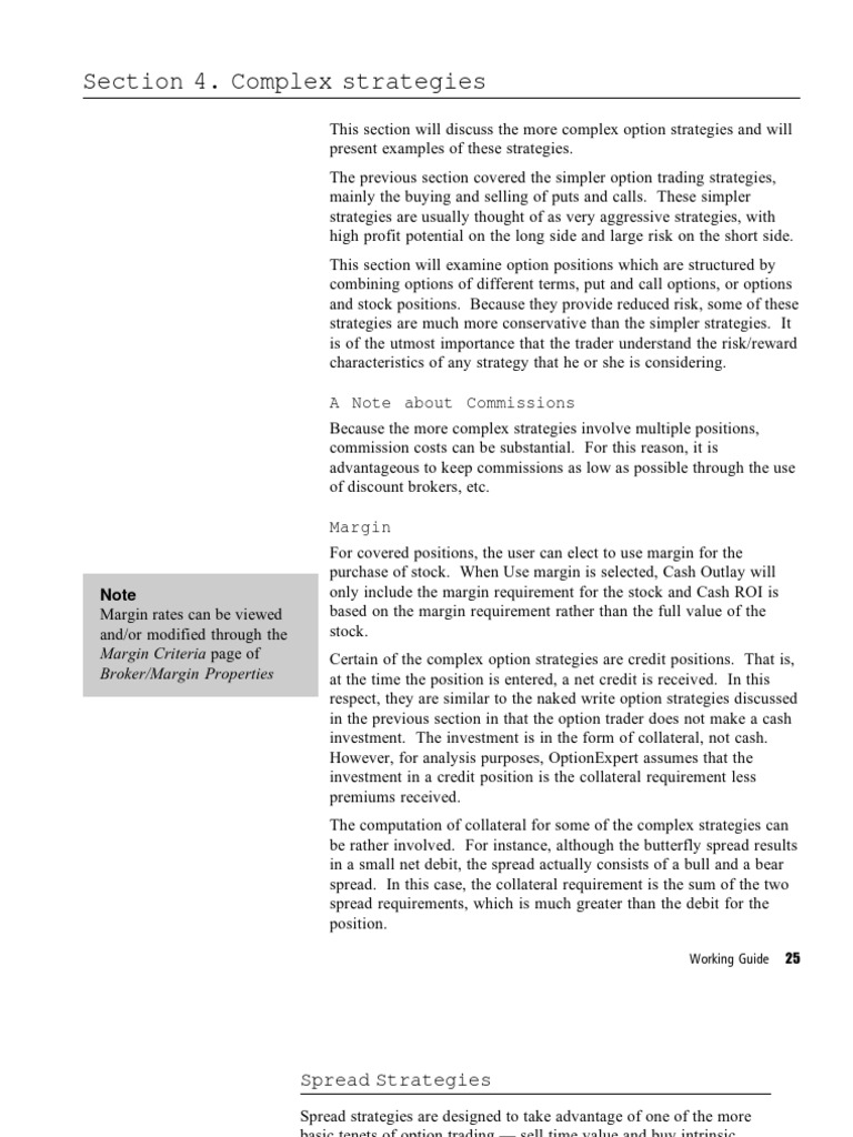 Complex option strategies guide | PDF | Option (Finance) | Margin (Finance)
