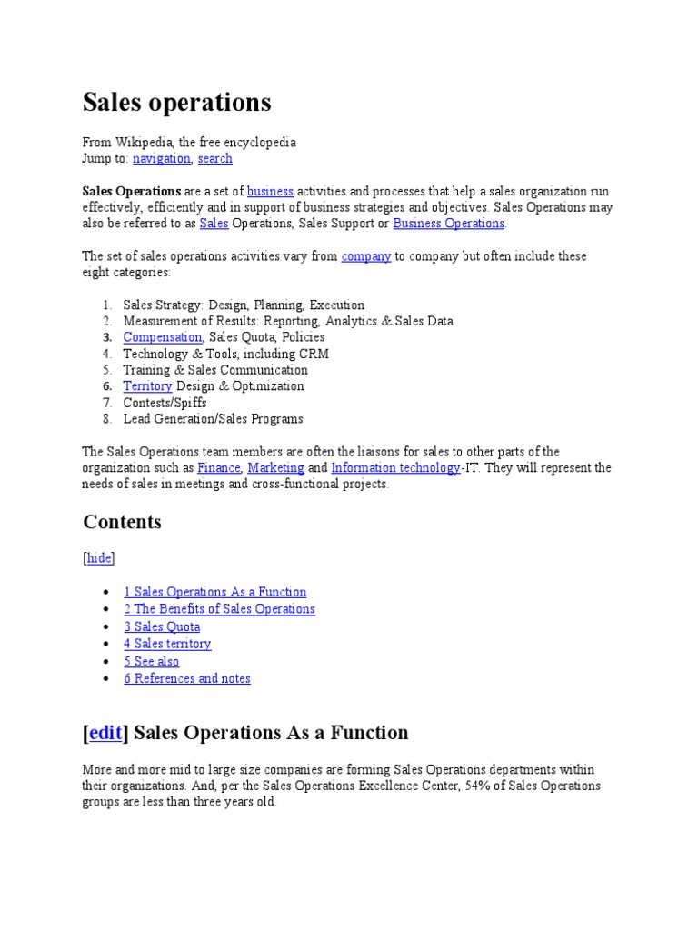 An Overview of Sales Operations: Functions, Benefits, and Key ...