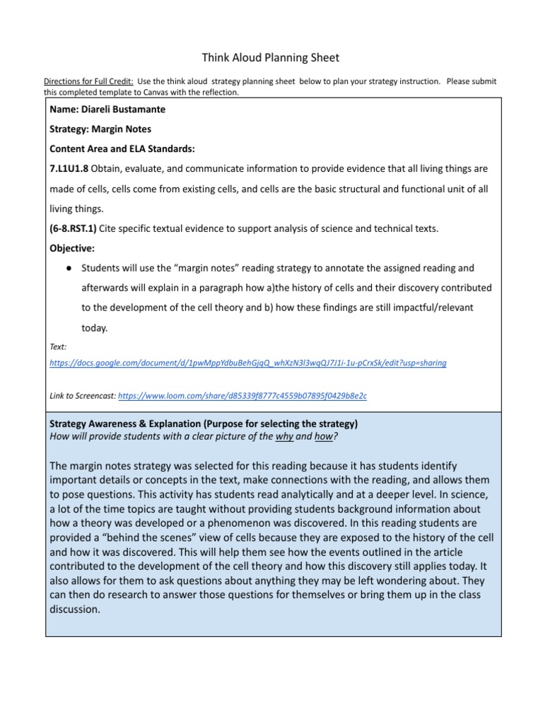 Think Aloud Strategy | Download Free PDF | Theory | Science