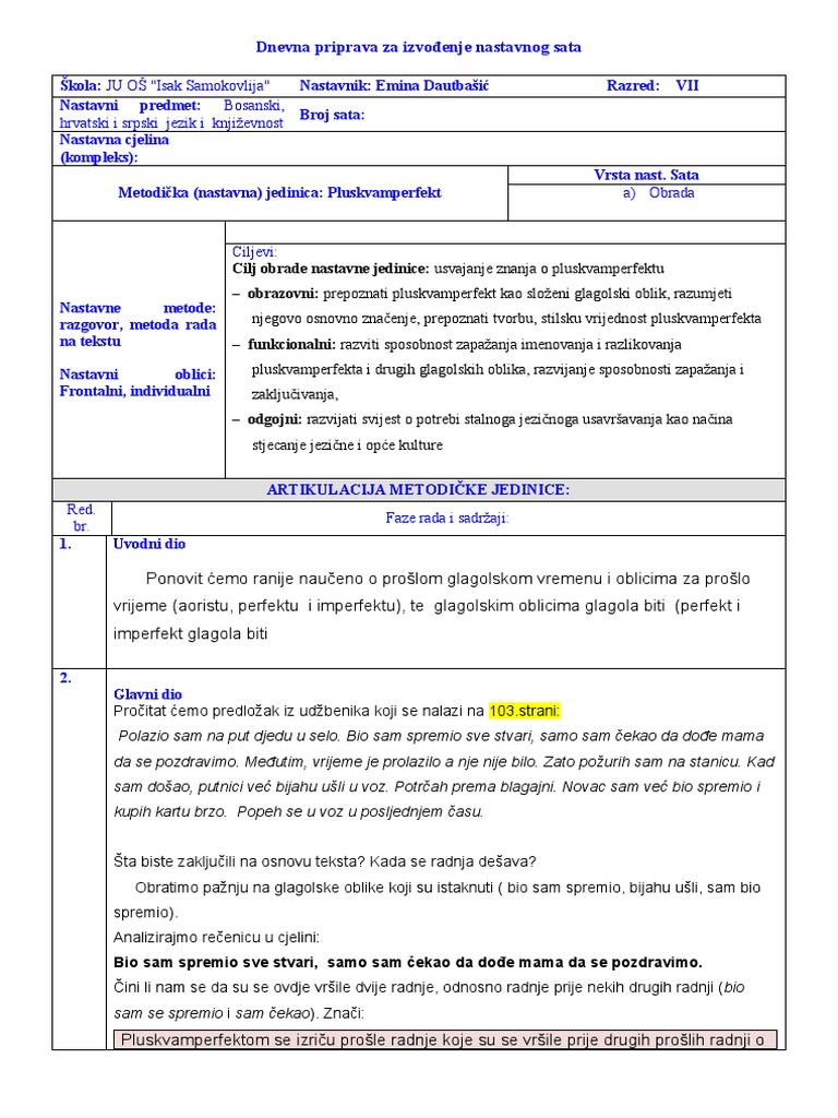 Pluskvamperfekt | PDF