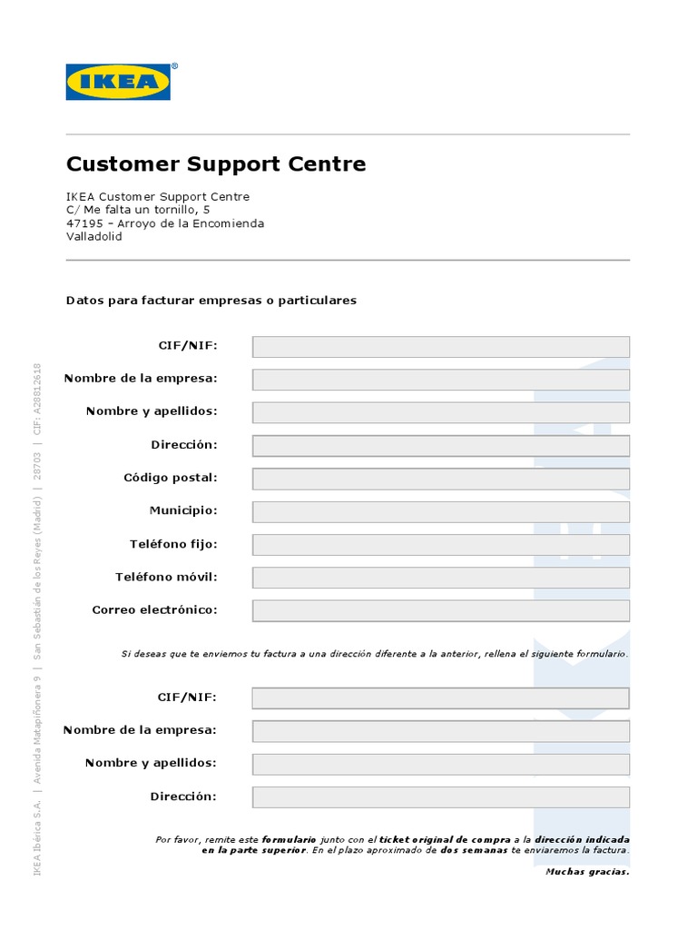 Ikea Solicitud de Facturas | PDF | Tecnología móvil ...