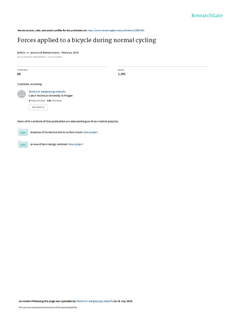 Cycling Forces Analysis | PDF | Torque | Force