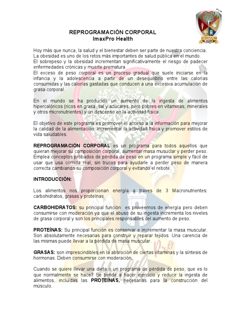 Bienvenido Reprogramación Corporal | PDF | Obesidad | Alimentos