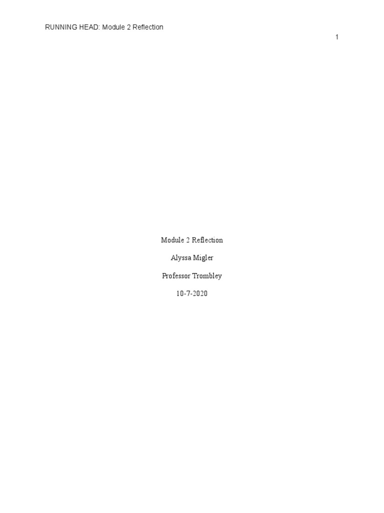 Module 2 Reflection-2 | PDF | Psychological Concepts | Cognition