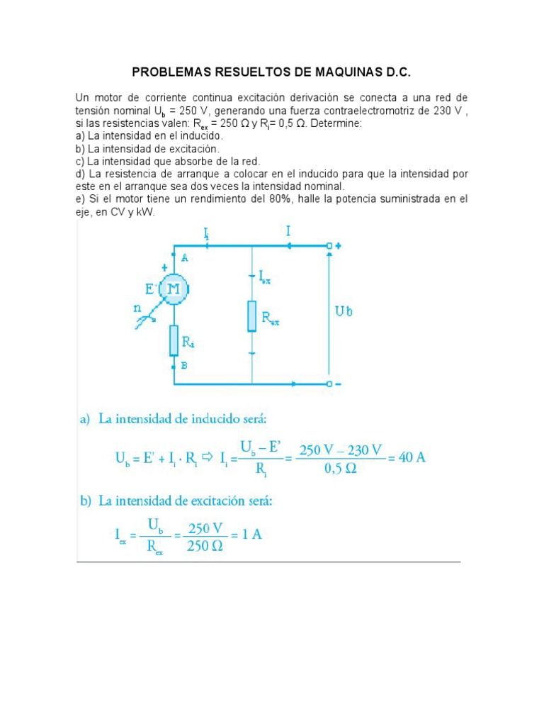 Problemas Resueltos de Maquinas DC | PDF | Inductor | Resistencia Eléctrica y Conductancia