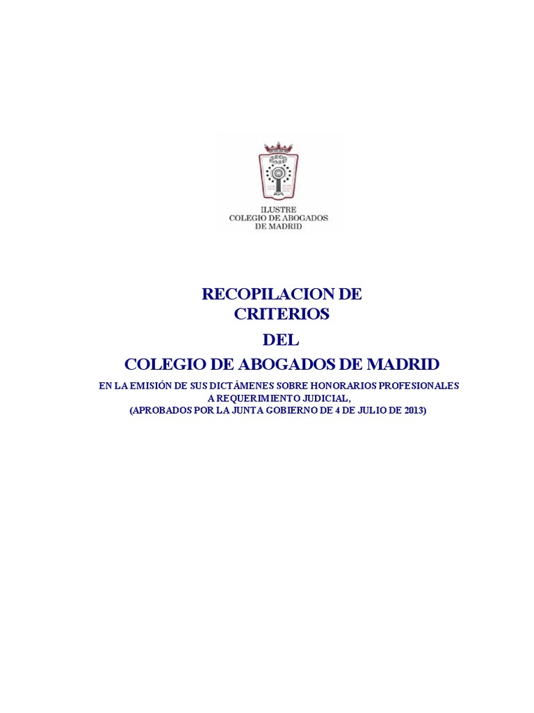 Criterios Honorarios ICAM PDF | Descargar gratis PDF | Ley procesal ...