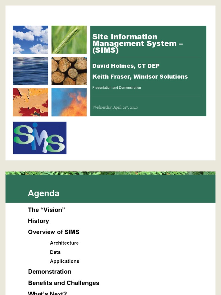 Site Information Management System - (SIMS) : David Holmes, CT DEP ...