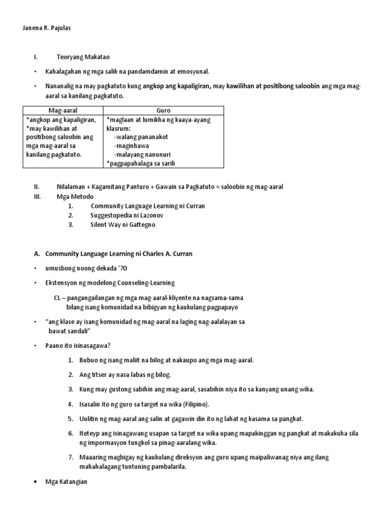 Teoryang Makatao - Pajulas | PDF