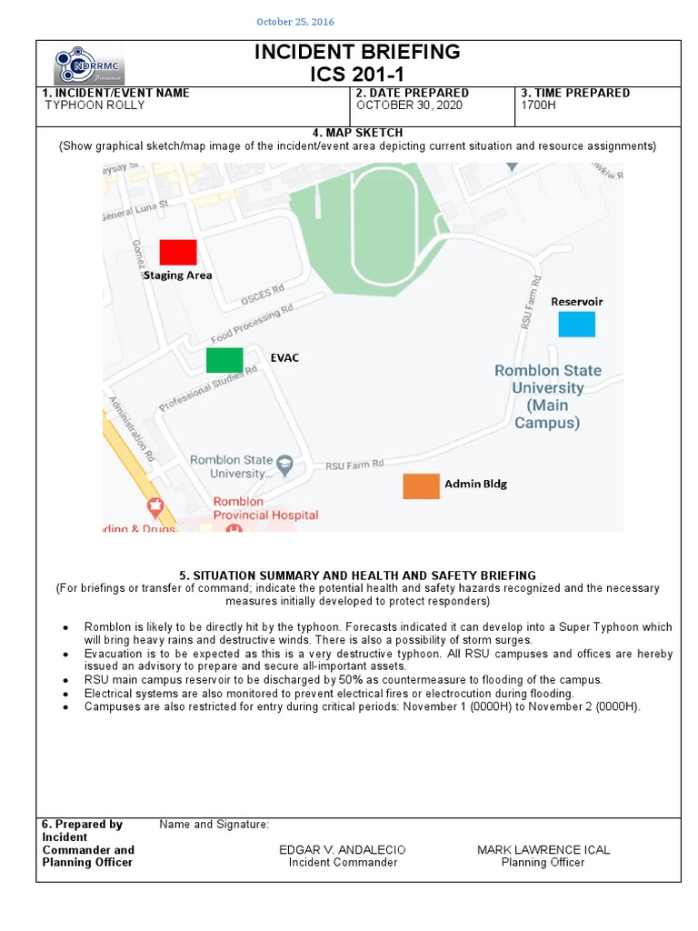 NDRRMC - 201 - Incident Briefing | PDF | Tropical Cyclones | Tropics