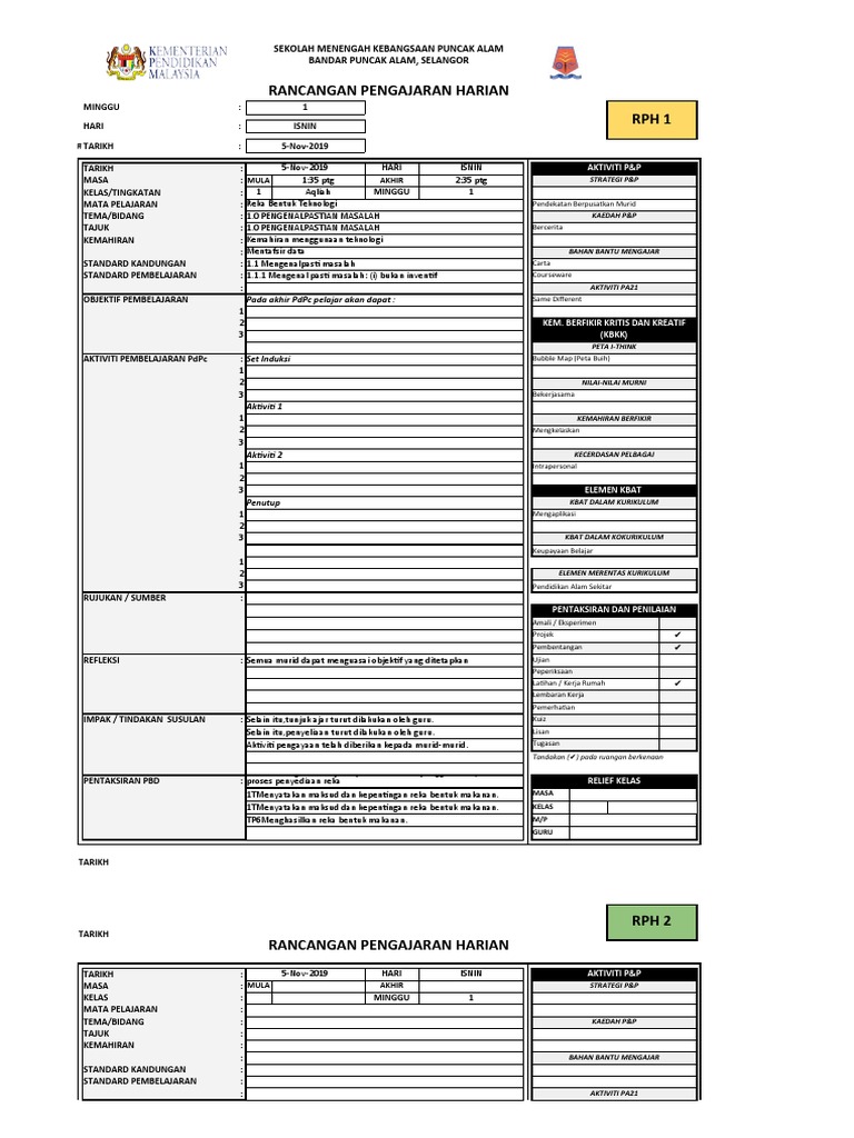 RPH Men Bawah Smkpa (Ting 3) | PDF