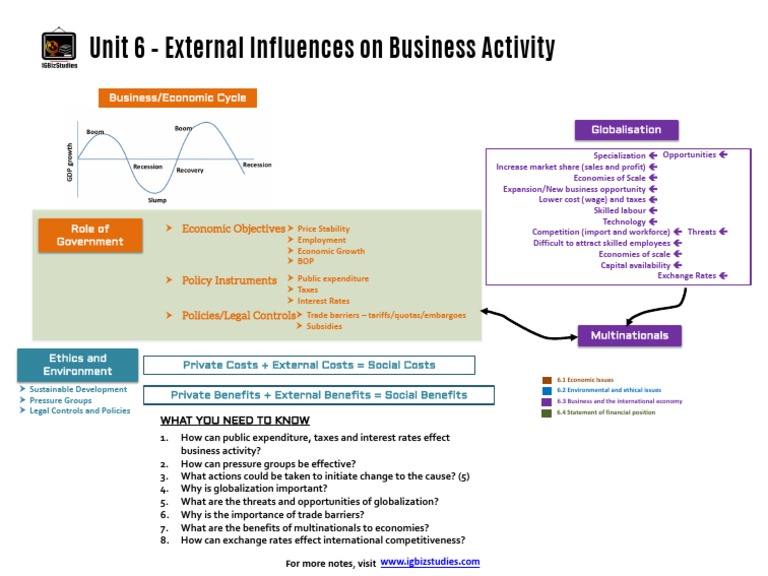Unit 6: External Influences on Business | PDF