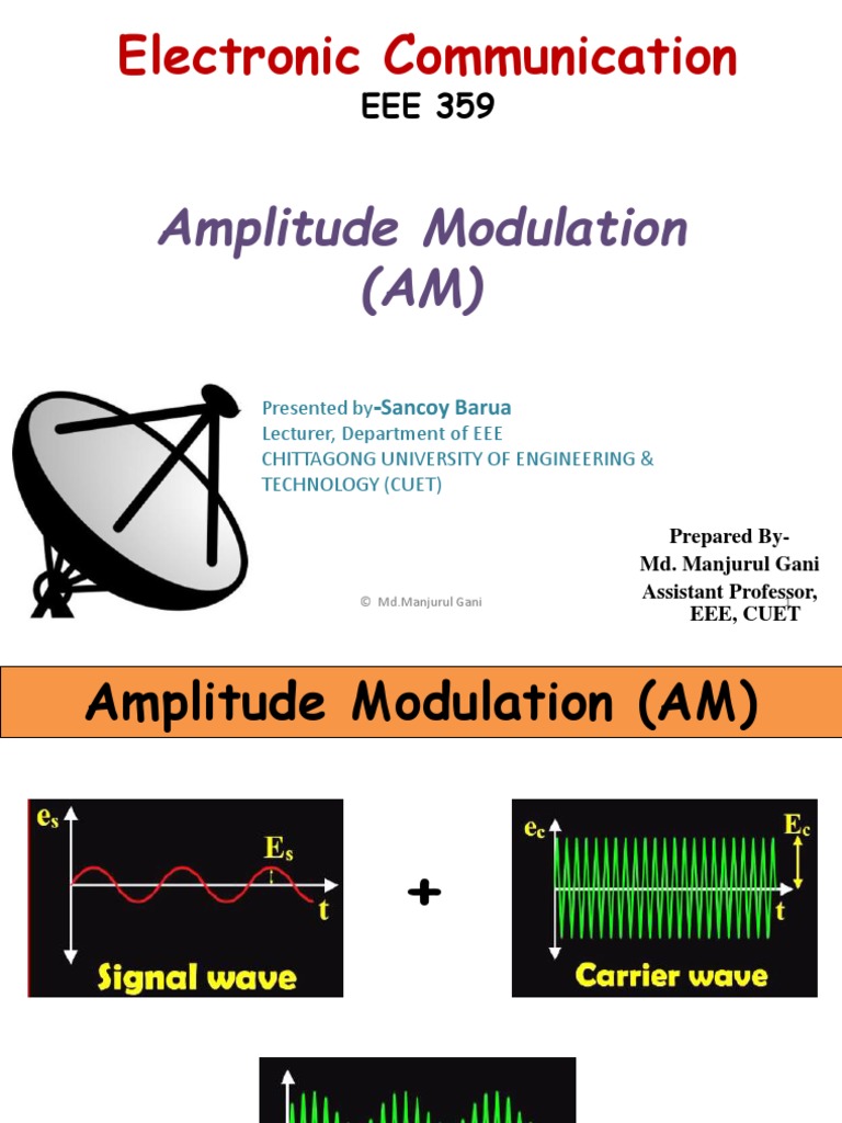 Electronic Communication Amplitude Modulation Am Pdf Modulation Broadcast Engineering