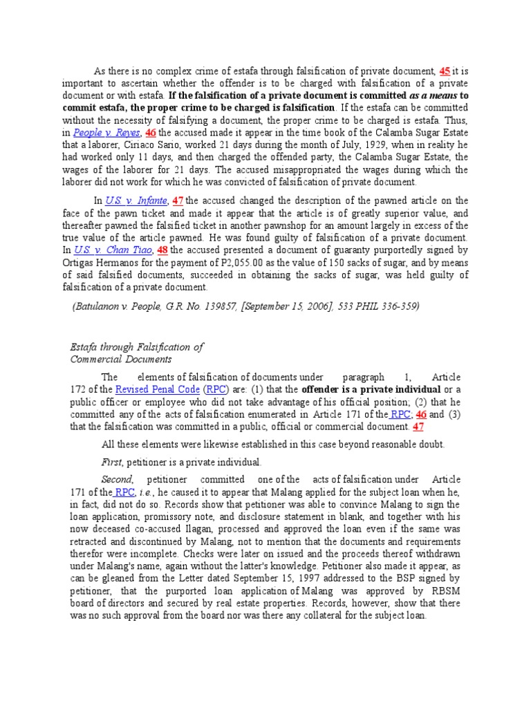 Estafa Falsification Research | PDF | Fraud | Theft