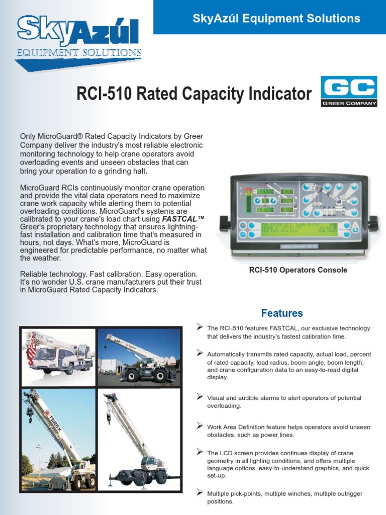 RCI 510 System SkyAzul Engl.. 3 PDF | PDF | Crane (Machine) | Calibration
