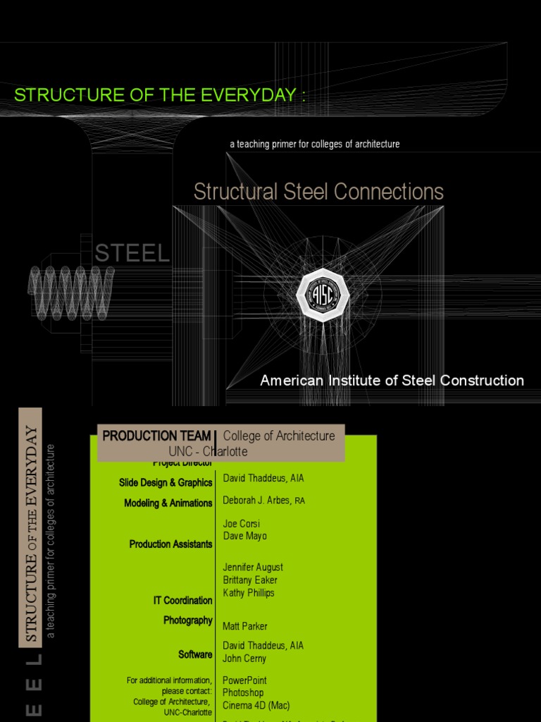 AISC Steel Connection Types Primer | PDF | Screw | Beam (Structure)