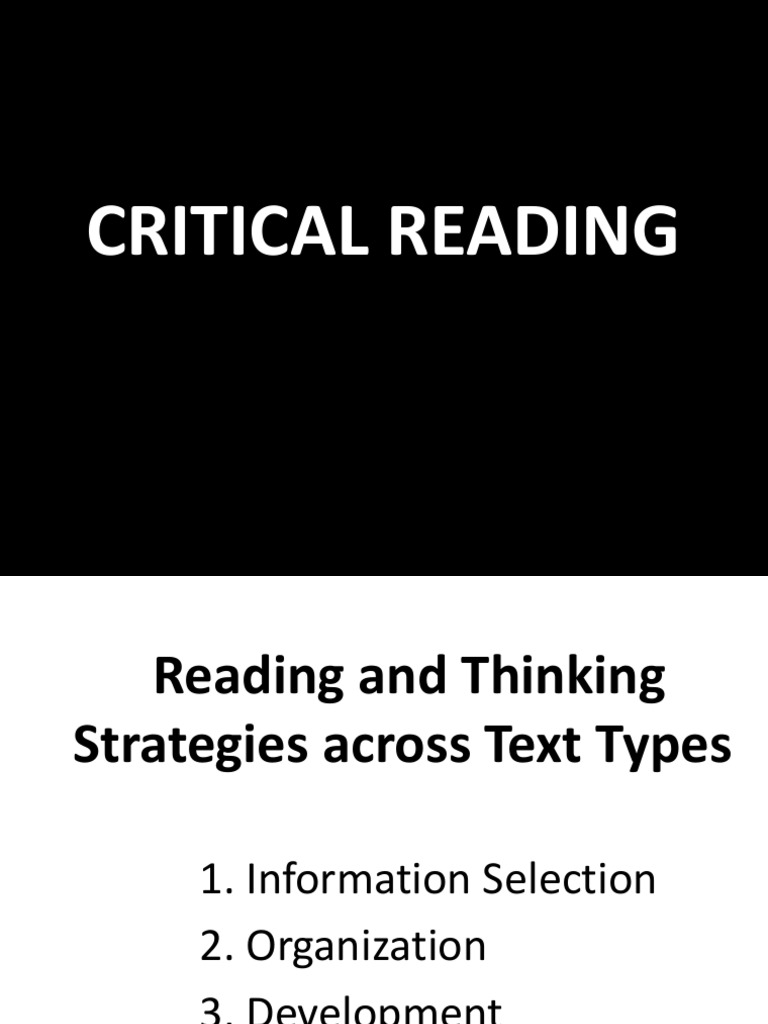 Critical Reading | PDF