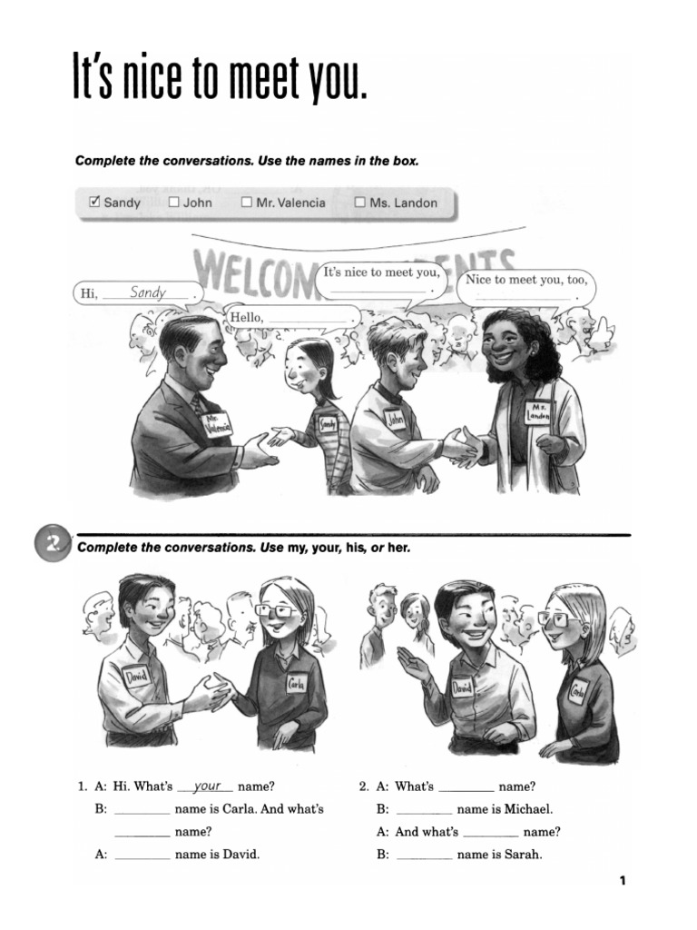 Workbook 1 It S Nice To Meet You | PDF