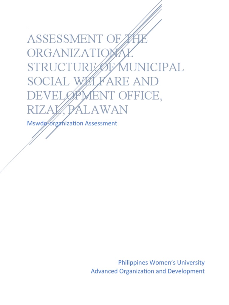 Assessment of The Organizational Structure of Municipal Social Welfare ...