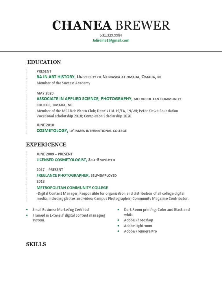 Chanea Brewer Resume | PDF