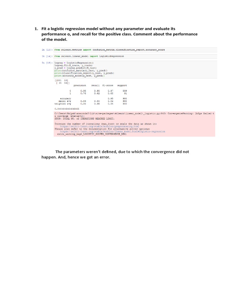 Logistic Regression Model Issues | PDF | Computers