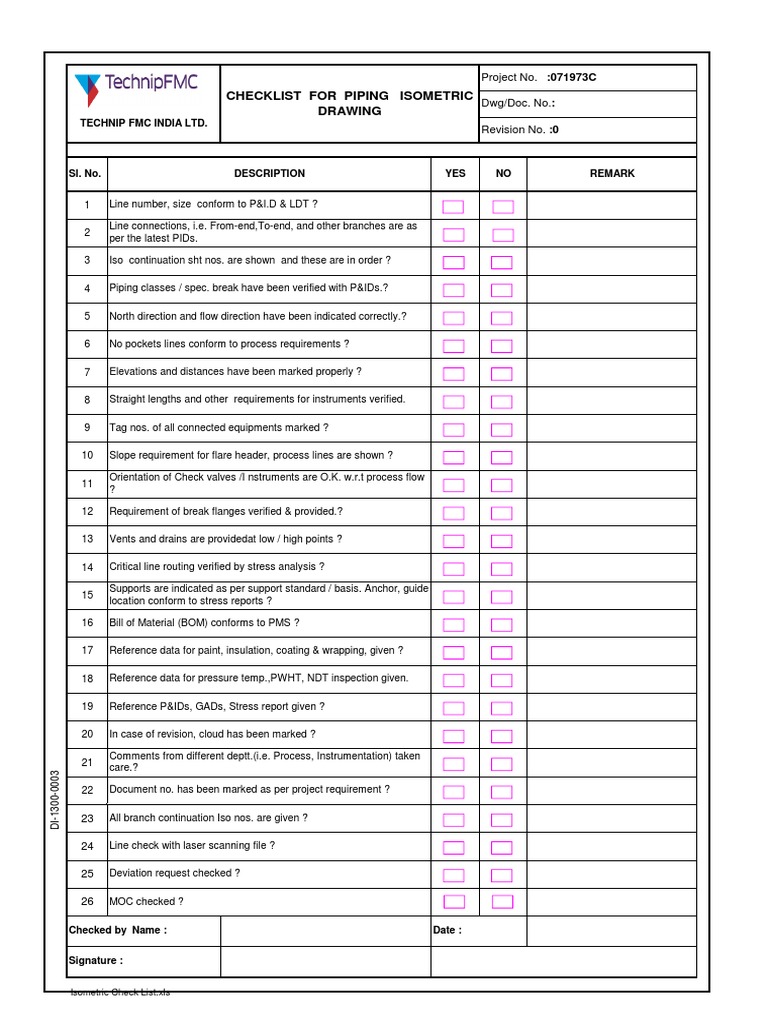 Ensuring Accuracy Through Verification: A Checklist for Piping ...