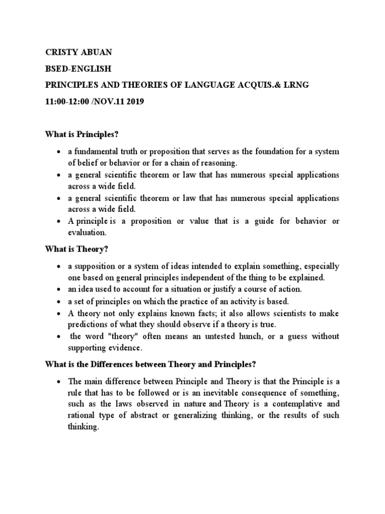Cristy Abuan Bsed-English Principles and Theories of Language Acquis ...