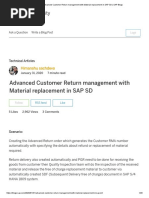 SAP SD Advanced Return Guide | PDF | Warehouse | Stocks