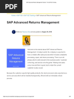 SAP SD Advanced Return Guide | PDF | Warehouse | Stocks