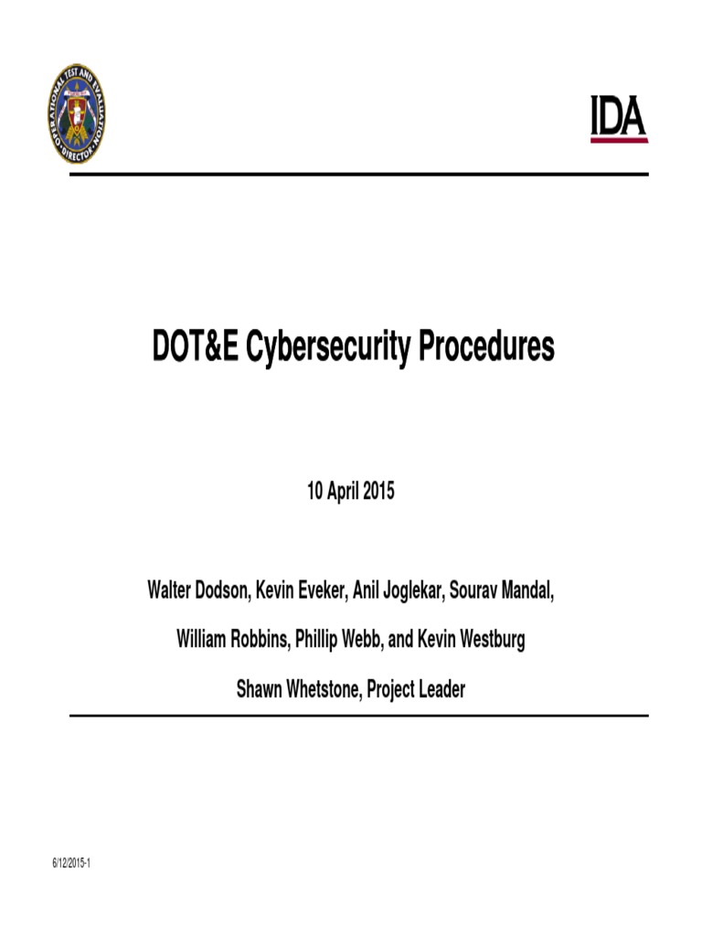DOT&E Cybersecurity Testing Guide | PDF | Cyberwarfare | Security