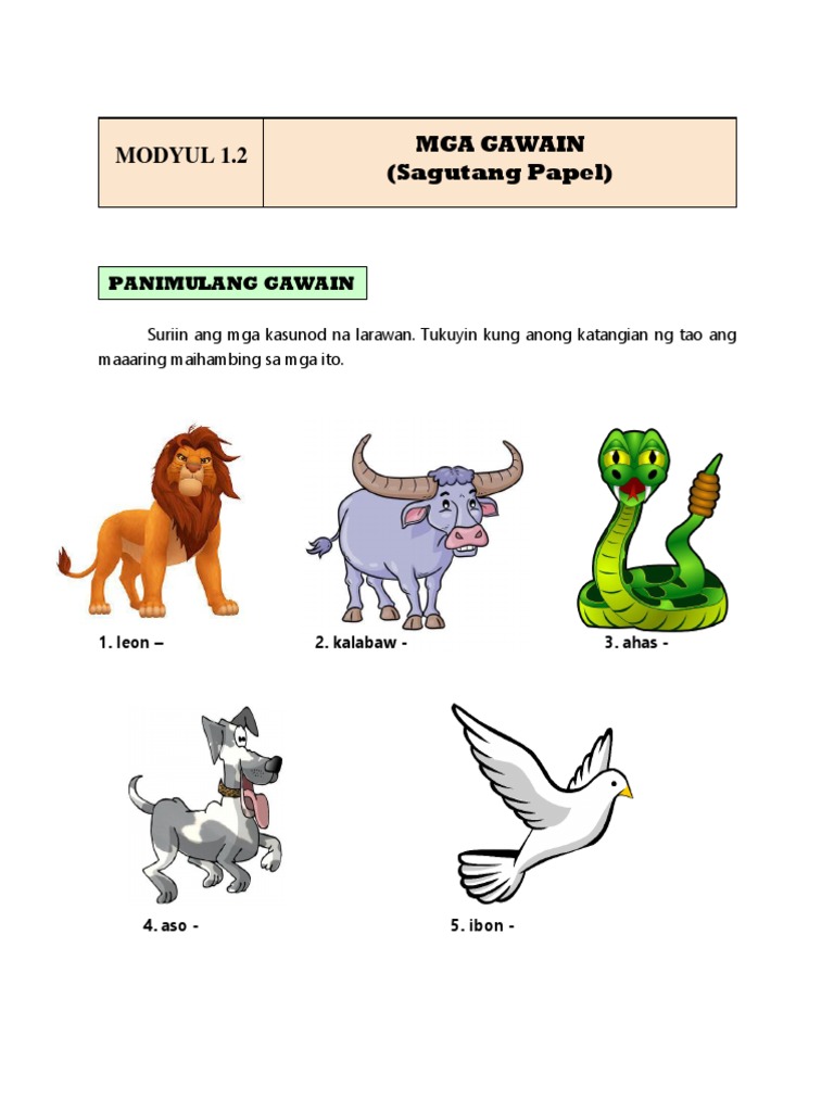 G7modyul 1.2 - Mga Gawain | PDF