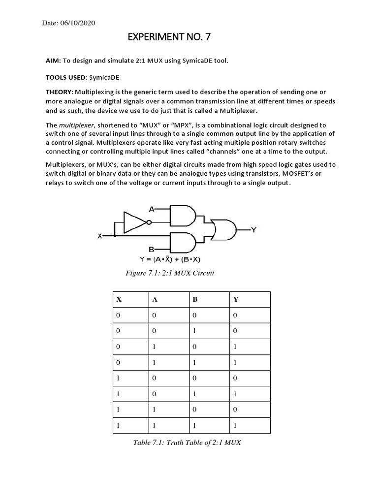 Experiment 7 PDF | PDF | Logic Gate | Electronic Circuits