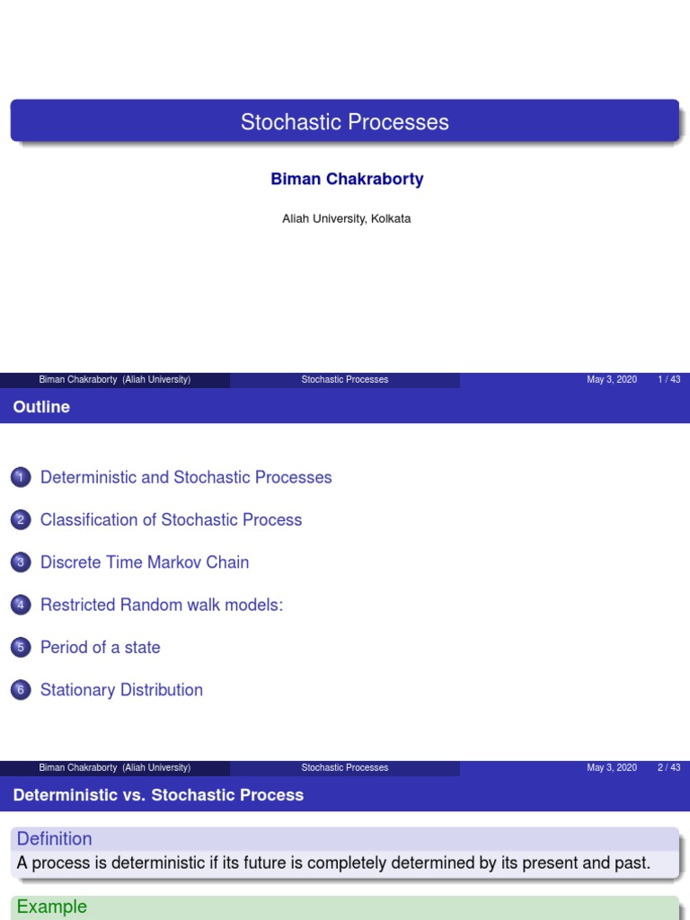 Stochastic Processes Beamer | PDF | Markov Chain | Stochastic Process