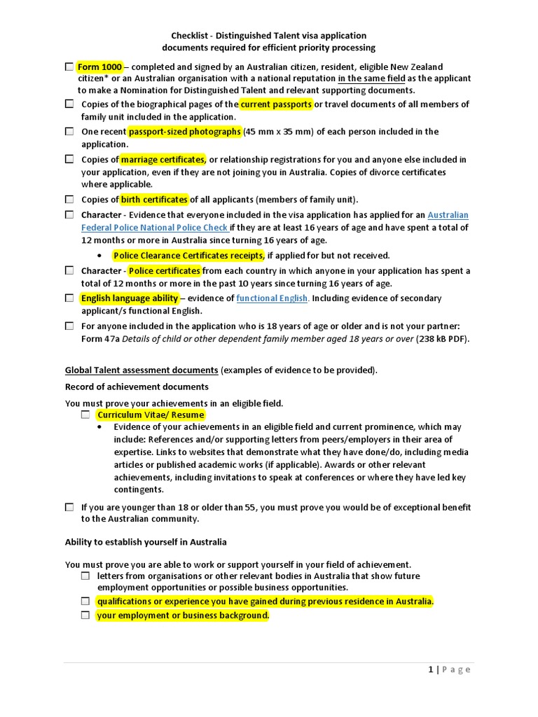 GTI Document Checklist | PDF | Travel Visa | Government And Personhood
