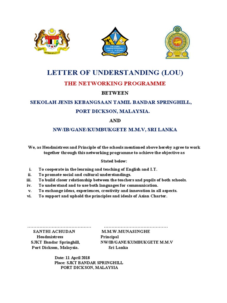 Letter of Understanding English N It | PDF | Social Science