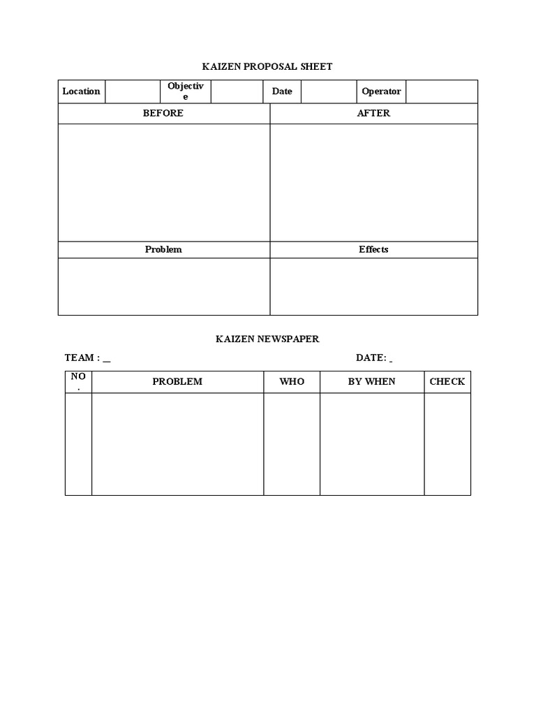 Kaizen Proposal Sheet | PDF