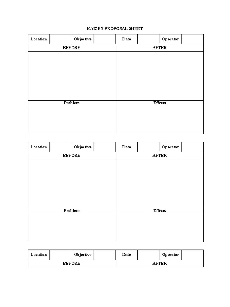 Kaizen Proposal Sheet | PDF