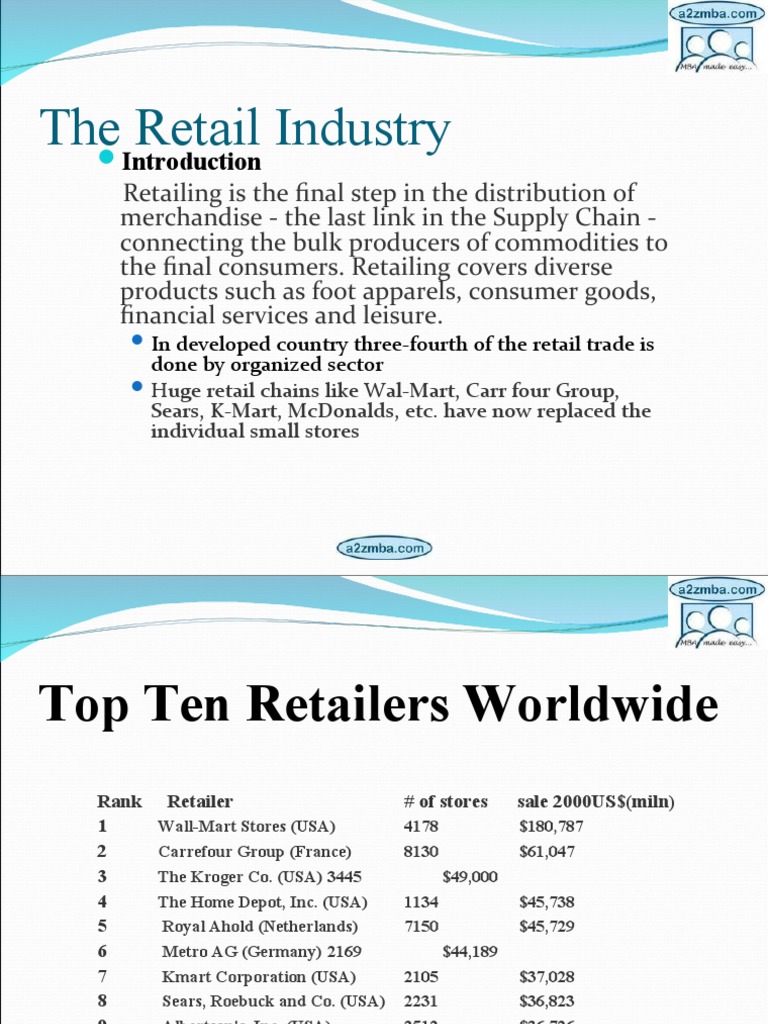 The Retail Industry: in Developed Country Three-Fourth of The Retail ...